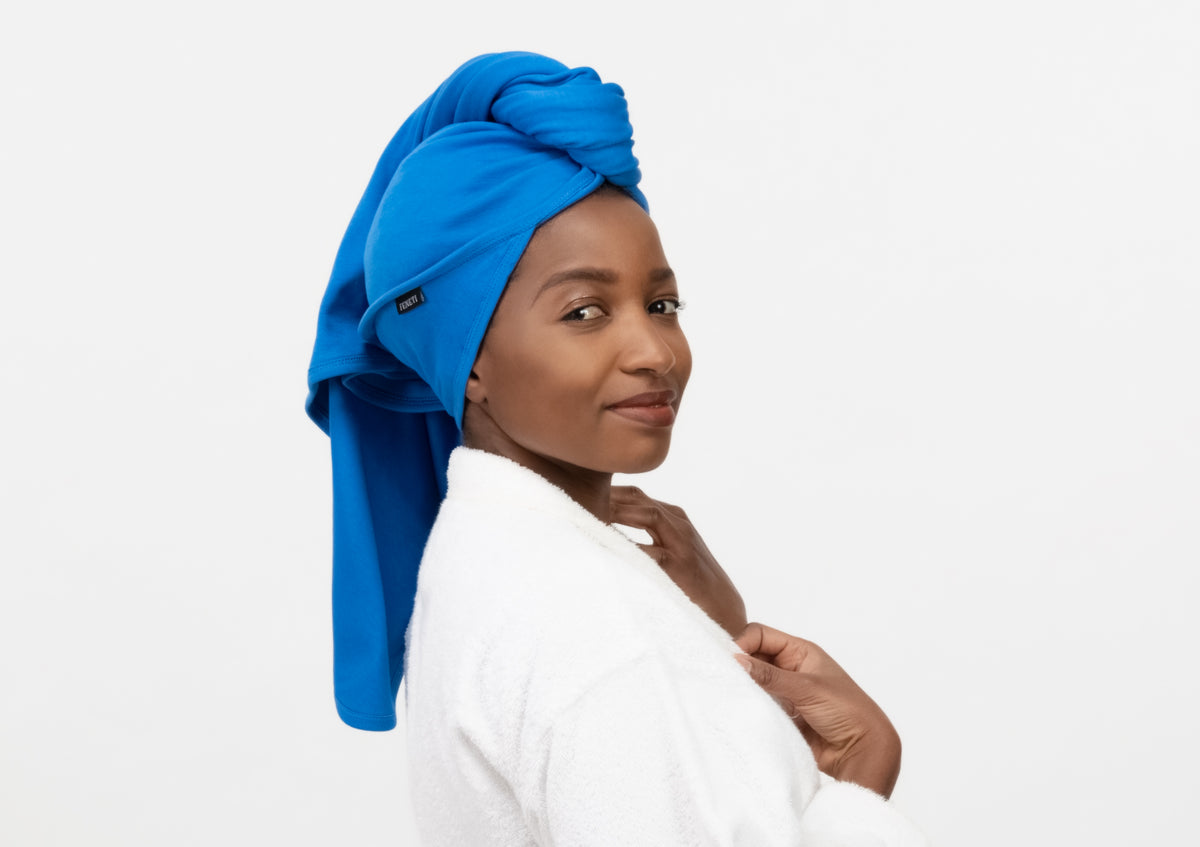 SHETOWEL a natural hair towel, designed for coils, curls and locs.